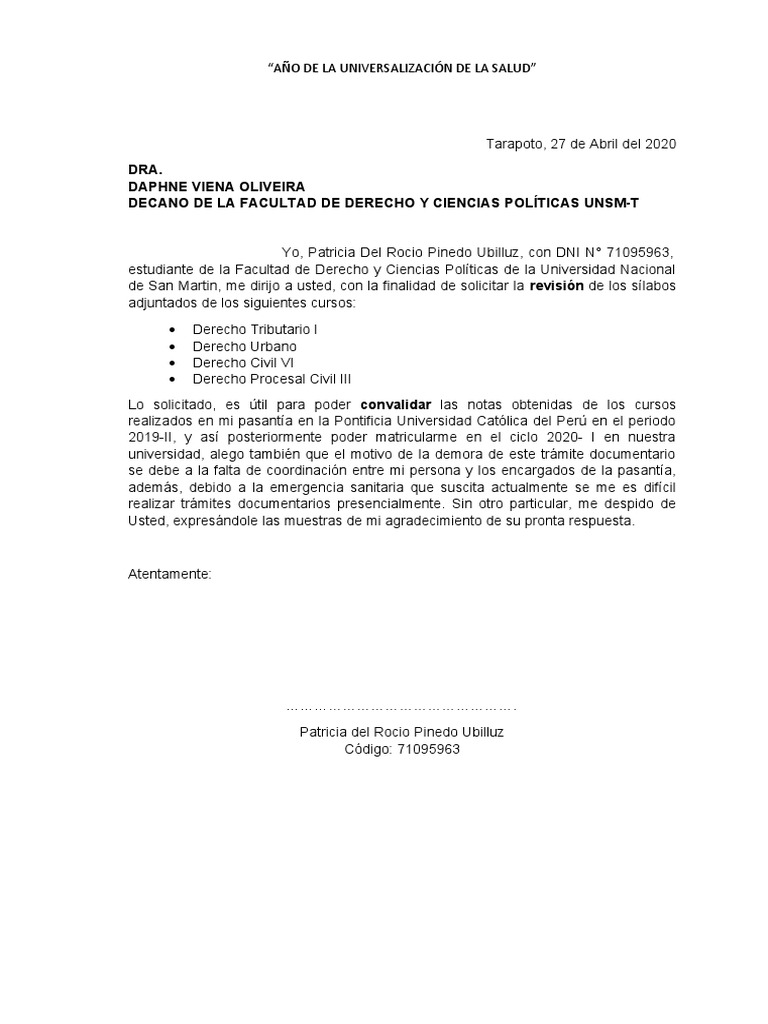 Solicitud de Convalidación | PDF