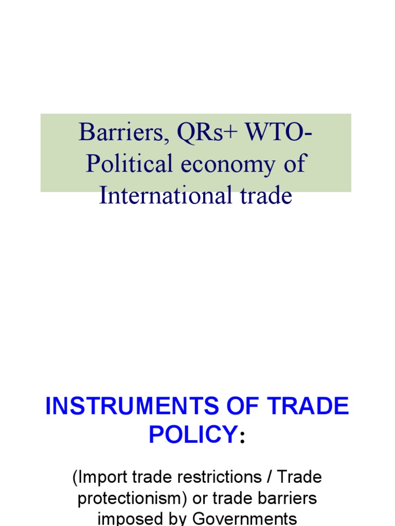 Trade Barriers, WTO - NOTES | PDF | Most Favoured Nation | World Trade ...