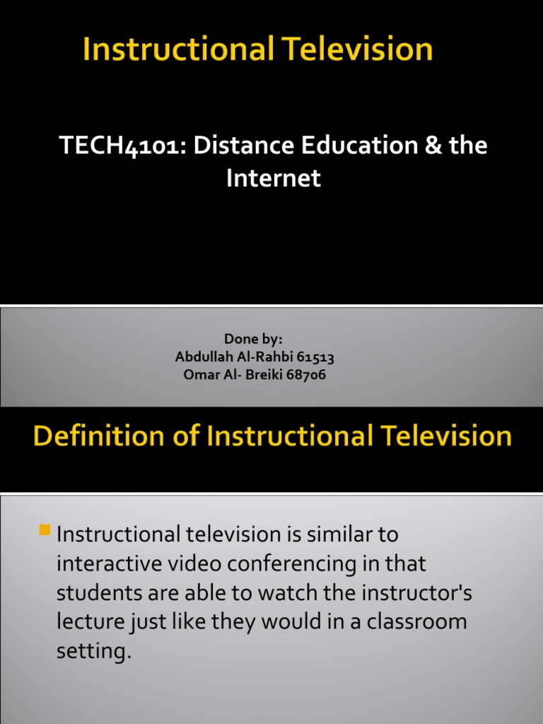 TASK 6 Instructional Television | PDF