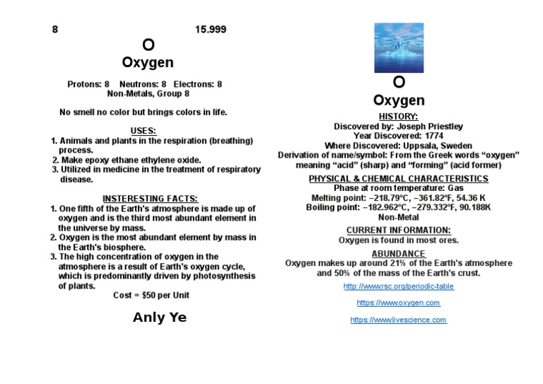 Science 8 Periodic Table | PDF | Oxygen | Chemical Elements