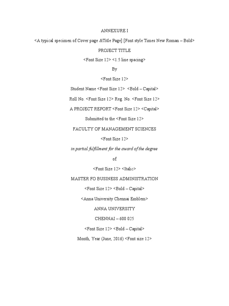 Anna University Project Report Template | PDF | Academic Degree ...