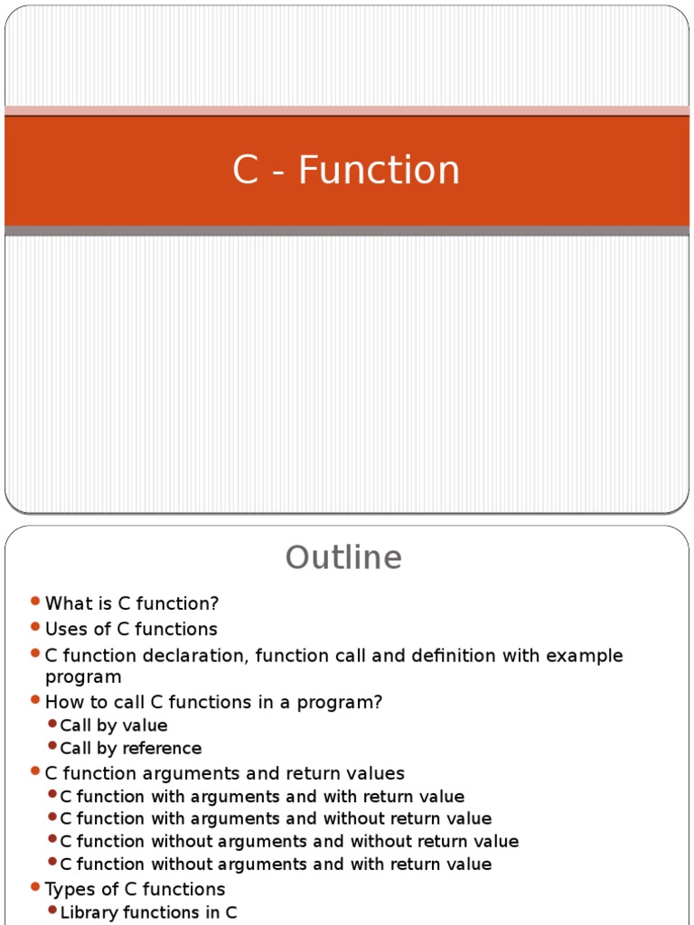 C - Function | PDF | Parameter (Computer Programming) | Subroutine