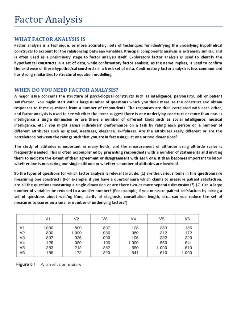 Understanding Factor Analysis: An In-Depth Look at the Purpose, Methodology, and Applications of ...