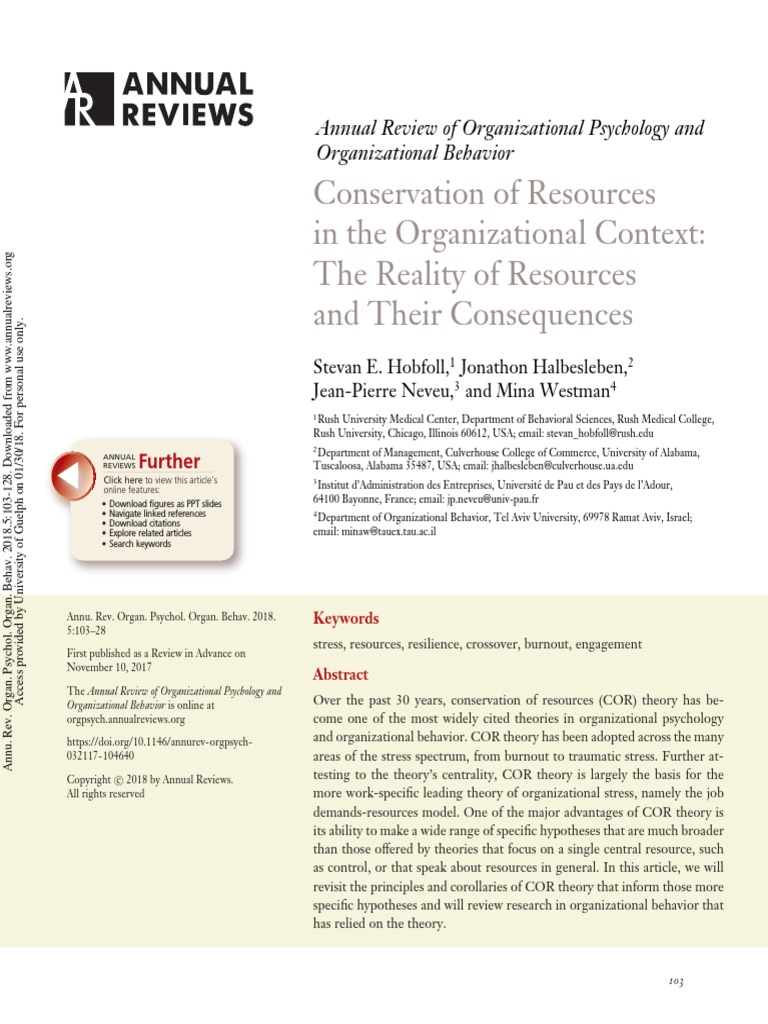 Hobfoll Et Al., 2018 PDF | PDF | Stress (Biology) | Resource