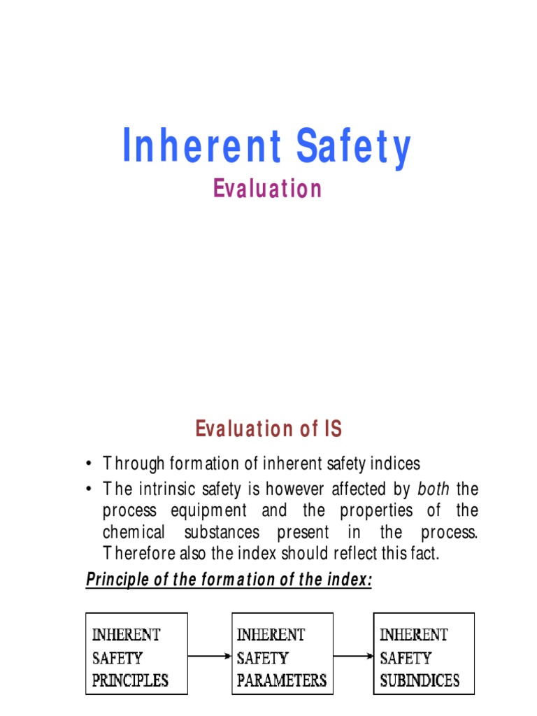 Inherent Safety Index Calculation Subindices | PDF