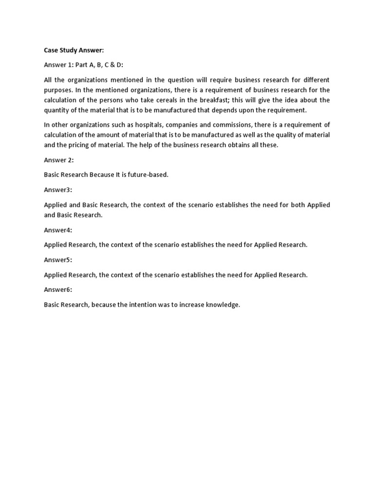 Case Study Answer | PDF