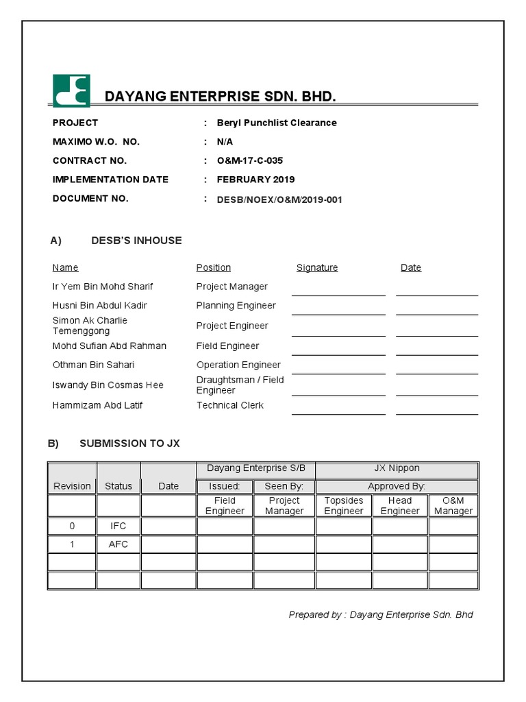 Punchlist Clearance Rev.01 AFC | PDF | Economic Sectors | Mechanical ...