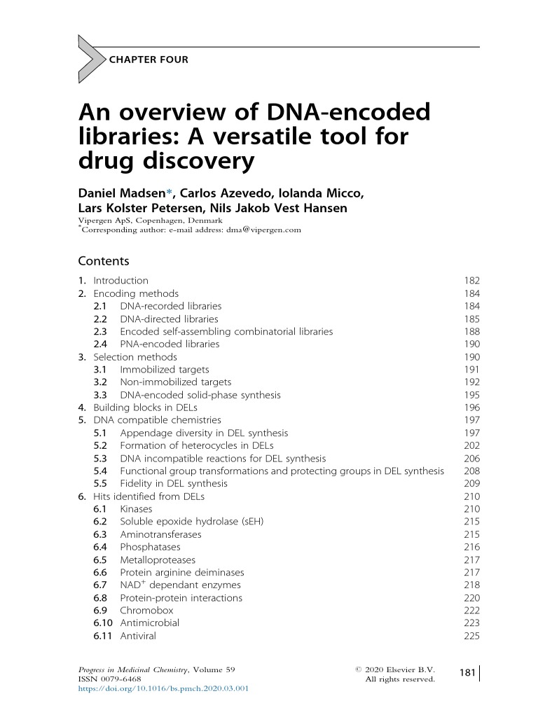 An Overview of DNA-encoded Libraries: A Versatile Tool For Drug ...