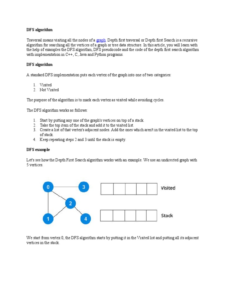 DFS Algorithm | PDF | Mathematical Logic | Algorithms