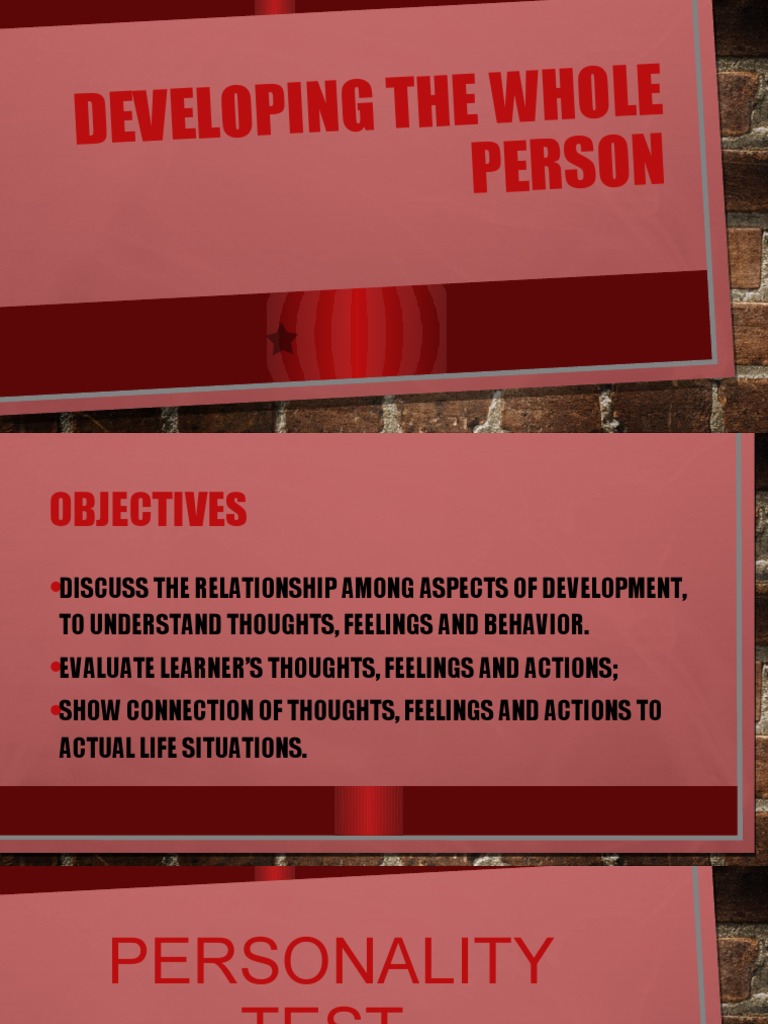 Developing The Whole Person | PDF | Emotional Self Regulation | Self