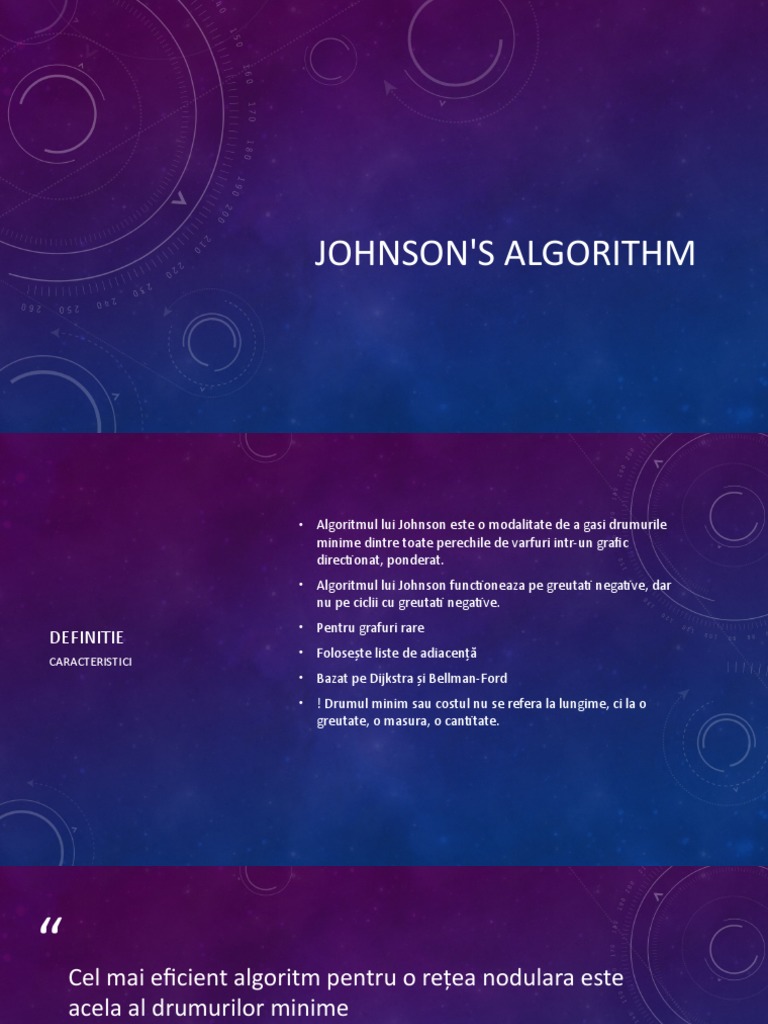 Algorithmul Lui Johnson (Johnson's Algorithm) | PDF