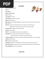 Lesson Plan Grade 1 Unit 1 - My Body | PDF | Lesson Plan | Cognitive ...