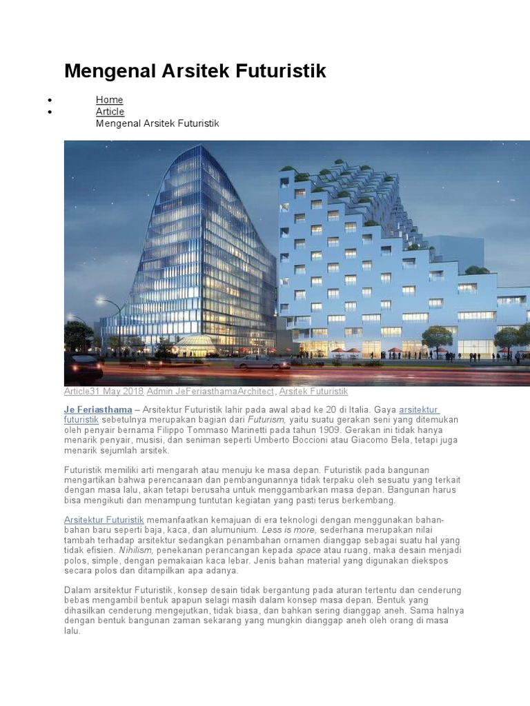 Mengenal Arsitek Futuristik | PDF