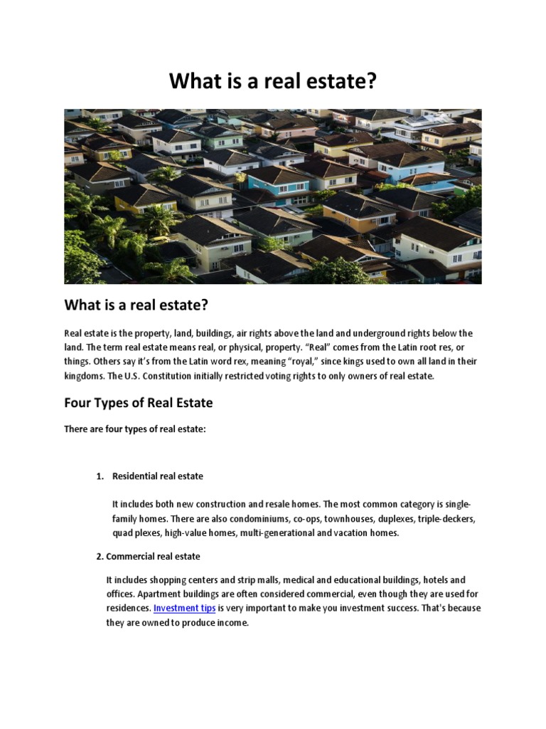 What Is A Real Estate? | PDF