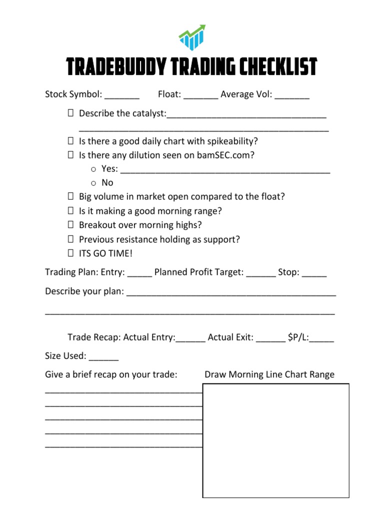 TradeBuddy Trading Checklist | PDF