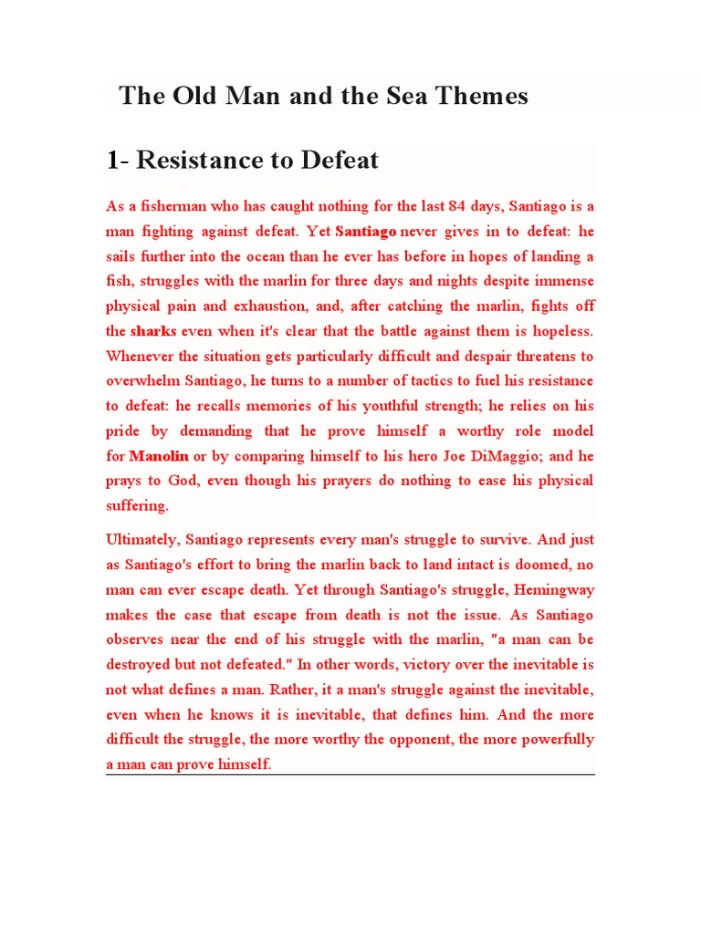 The Old Man and The Sea Themes | PDF