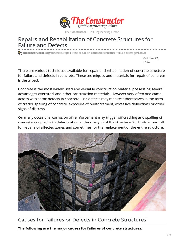 Concrete Structure Repair Techniques | PDF | Epoxy | Concrete
