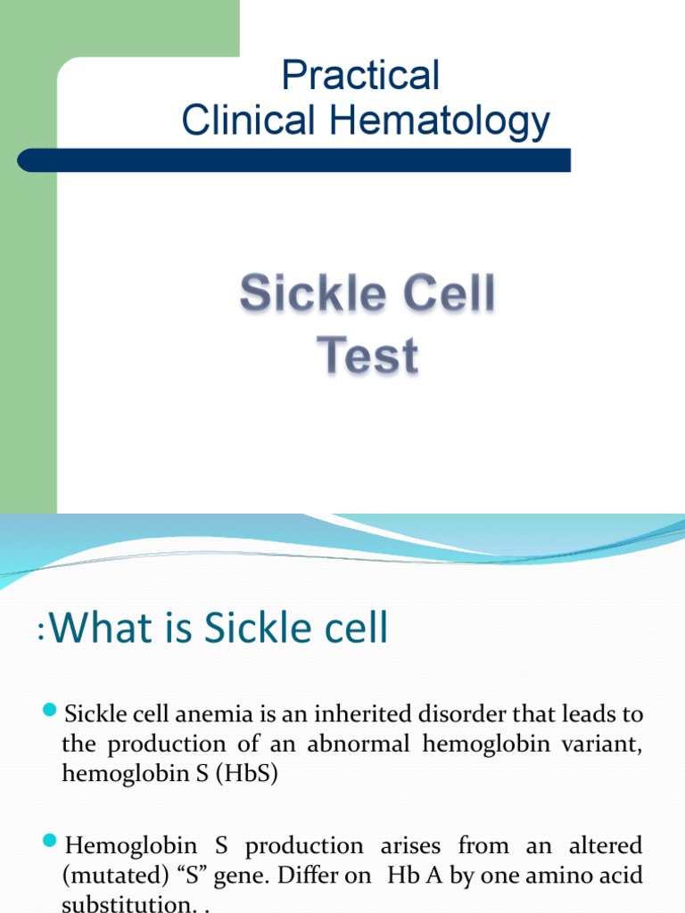 Solubility Test For Sickle Cell | Download Free PDF | Red Blood Cell ...