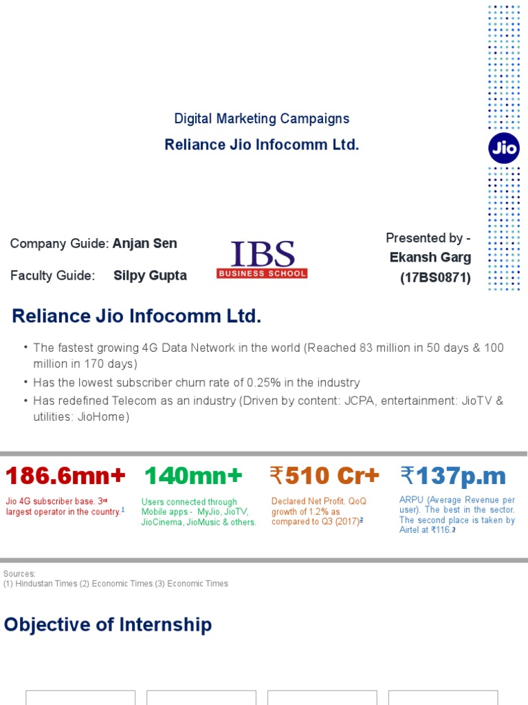 Reliance Jio Infocomm LTD.: Digital Marketing Campaigns | PDF | Brand ...