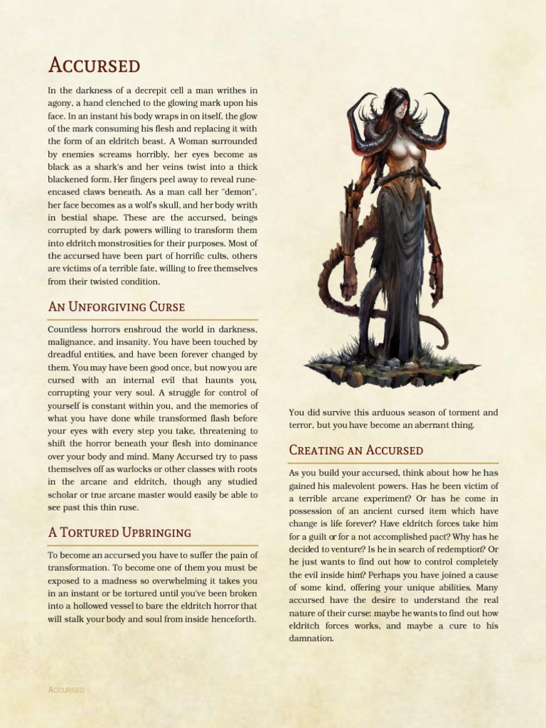 (D&D 5e - Eng) The Accursed | PDF | Fantasy Role Playing Games | D20 System