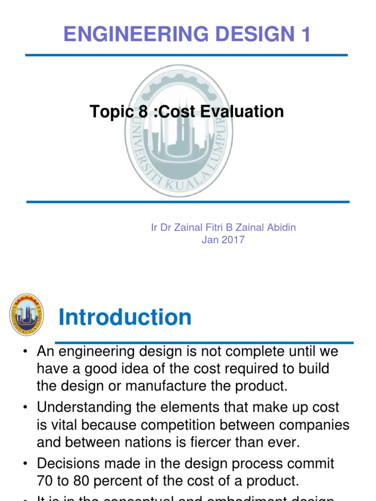 Design1 Lesson 9 - Cost Evaluation | PDF | Outsourcing | Cost