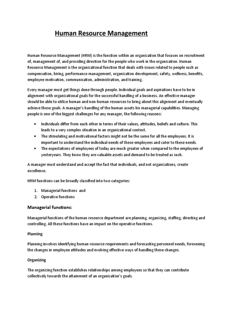 Human Resource Management | PDF | Human Resource Management | Human ...