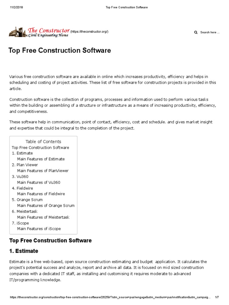Top Free Construction Software | Download Free PDF | Software | Application Software
