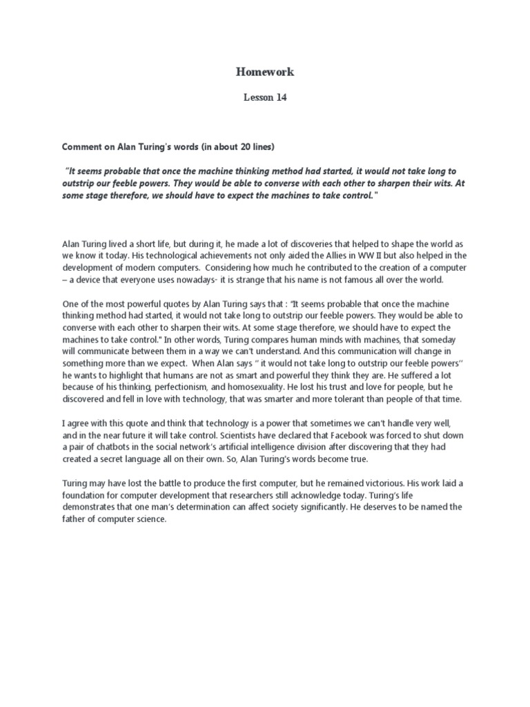 Alan Turning | PDF | Alan Turing | Artificial Intelligence