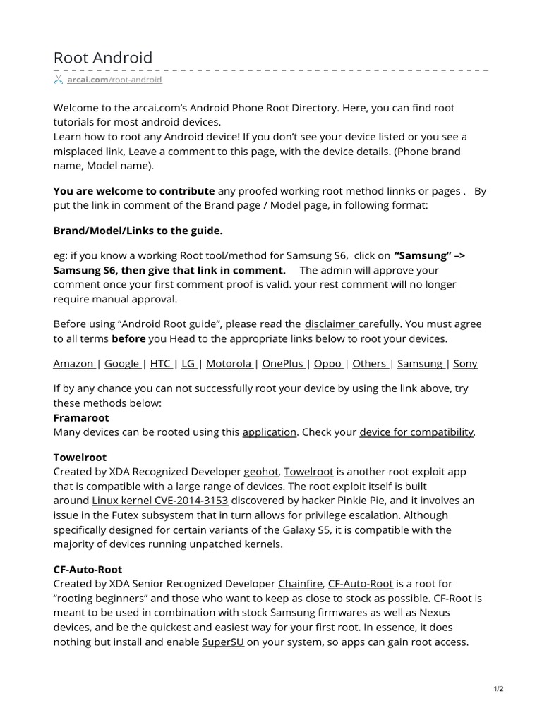 Root Android: You Are Welcome To Contribute Any Proofed Working Root ...