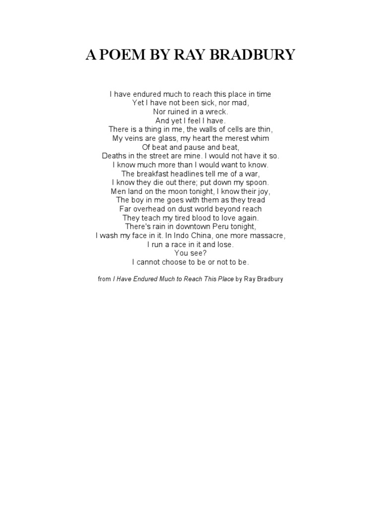 A Poem by Ray Bradbury | PDF