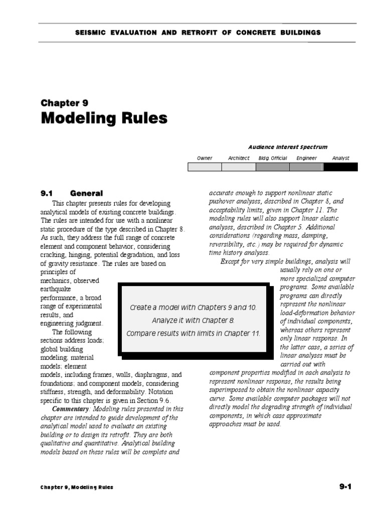 Modeling Rules: 9.1 General | PDF | Beam (Structure) | Column