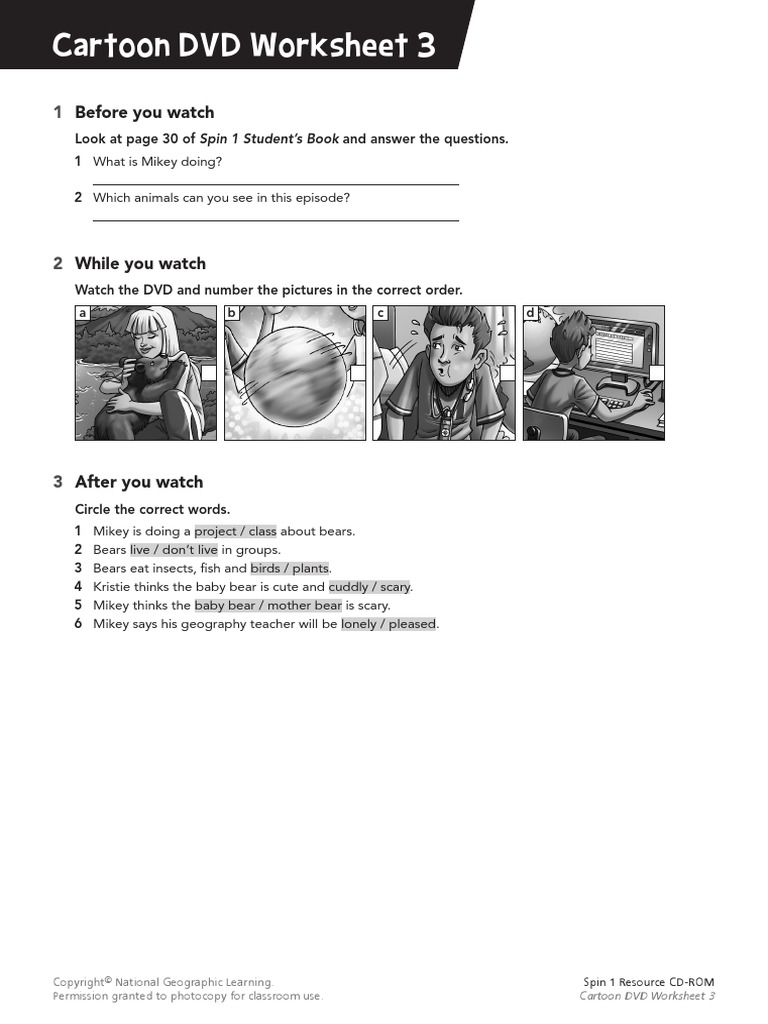 Cartoon DVD Worksheet 3: Before You Watch | PDF | Home & Garden