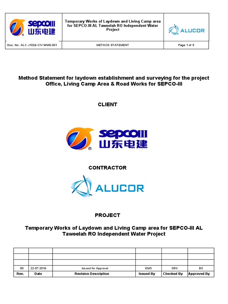 Temporary Works of Laydown and Living Camp Area For SEPCO-III AL ...
