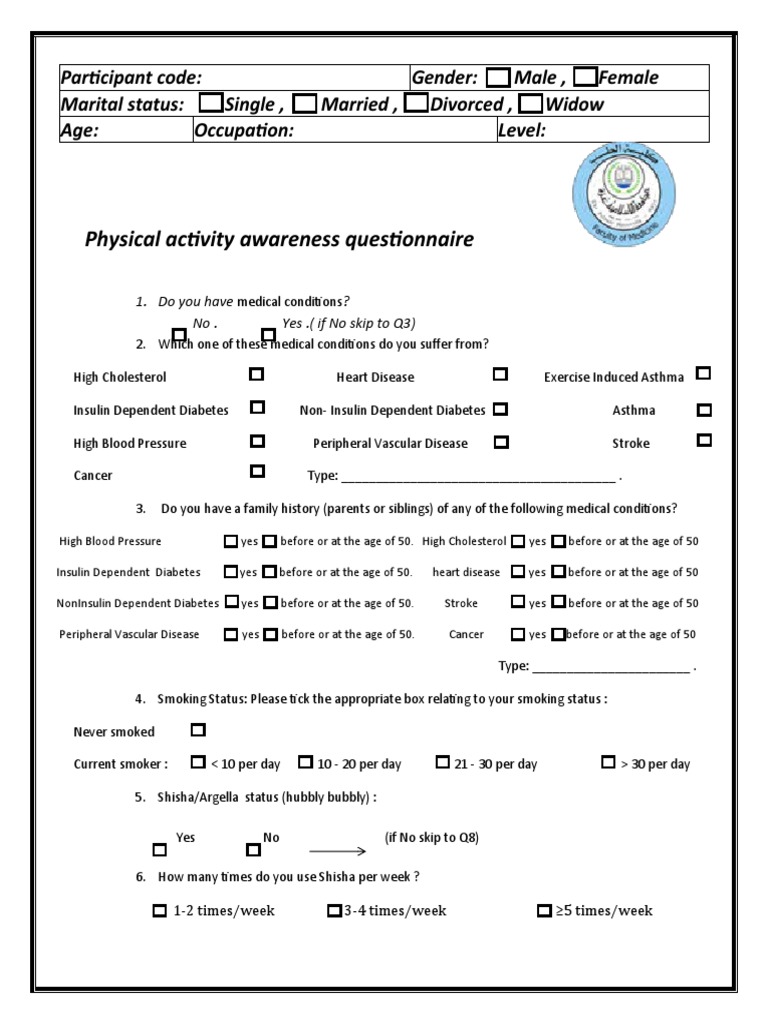 Physical Activity & Health Survey | PDF | Diabetes | Body Mass Index