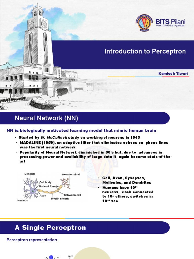 Introduction To Perceptron: Kamlesh Tiwari | PDF | Artificial Neural ...