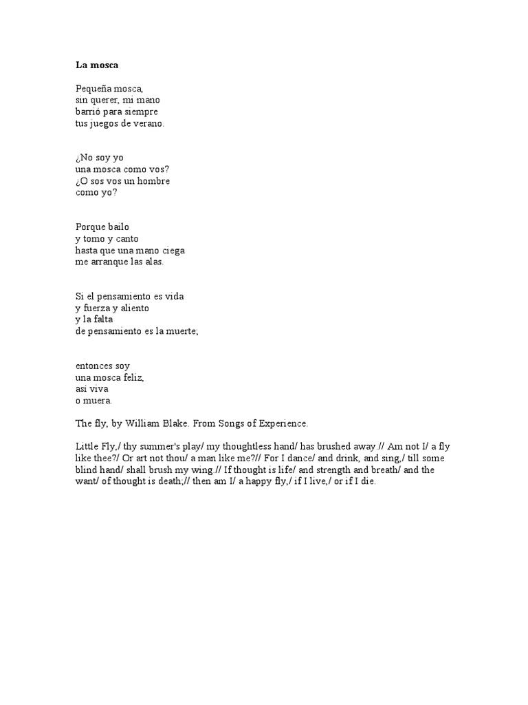 La Mosca, de William Blake | PDF