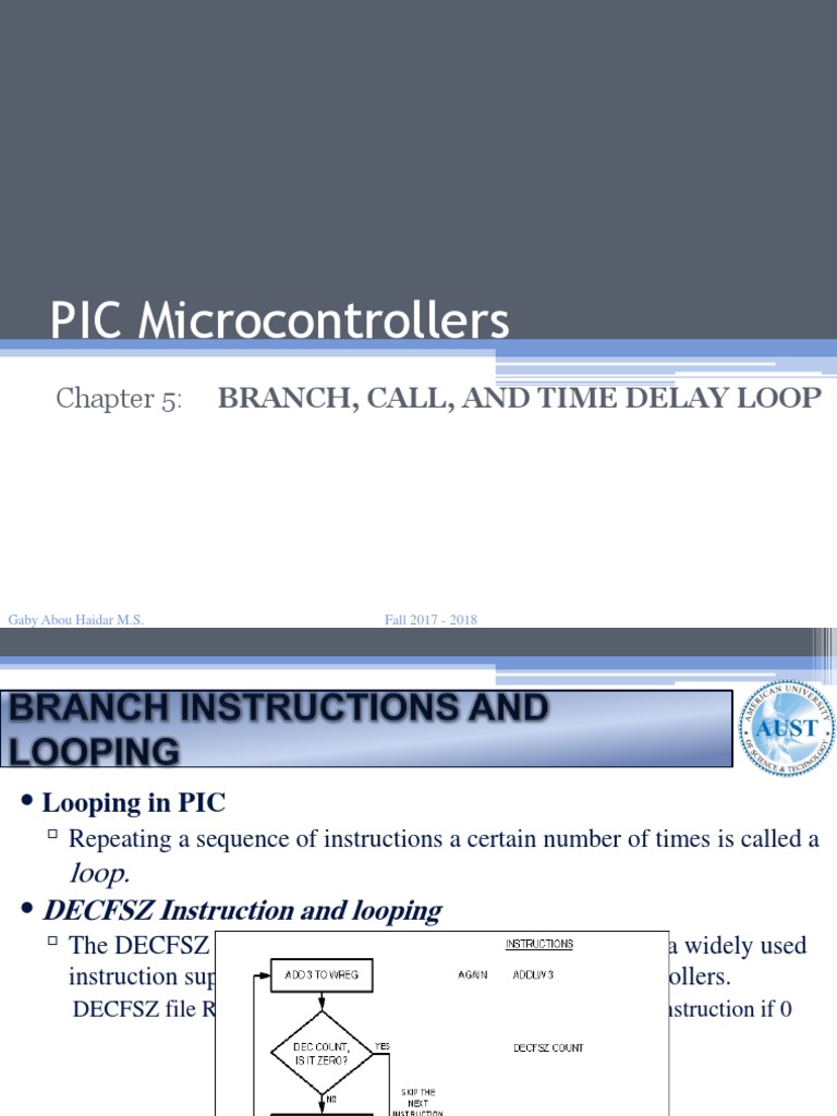 Looping, Branching, and Subroutine Calls in PIC Microcontrollers | PDF | Central Processing Unit ...