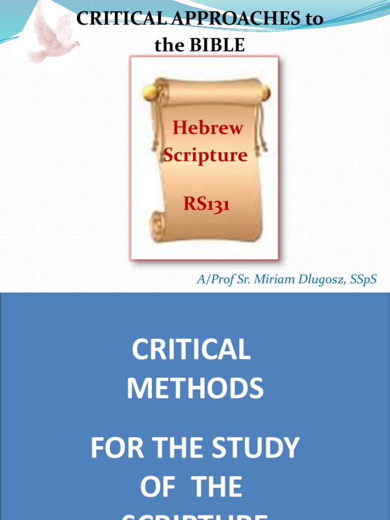 Critical Approaches To The BIBLE: Hebrew Scripture RS131 | PDF | Book Of Genesis | Book Of ...