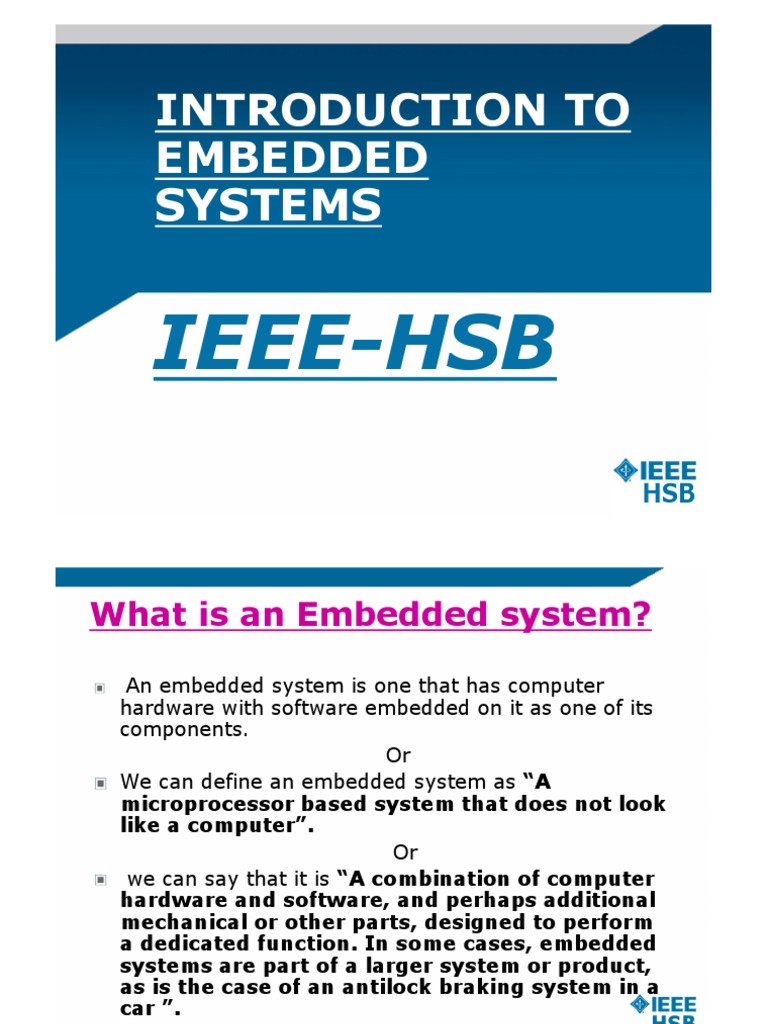Introduction To Embedded System Intro. | PDF | Embedded System | Computer Data Storage