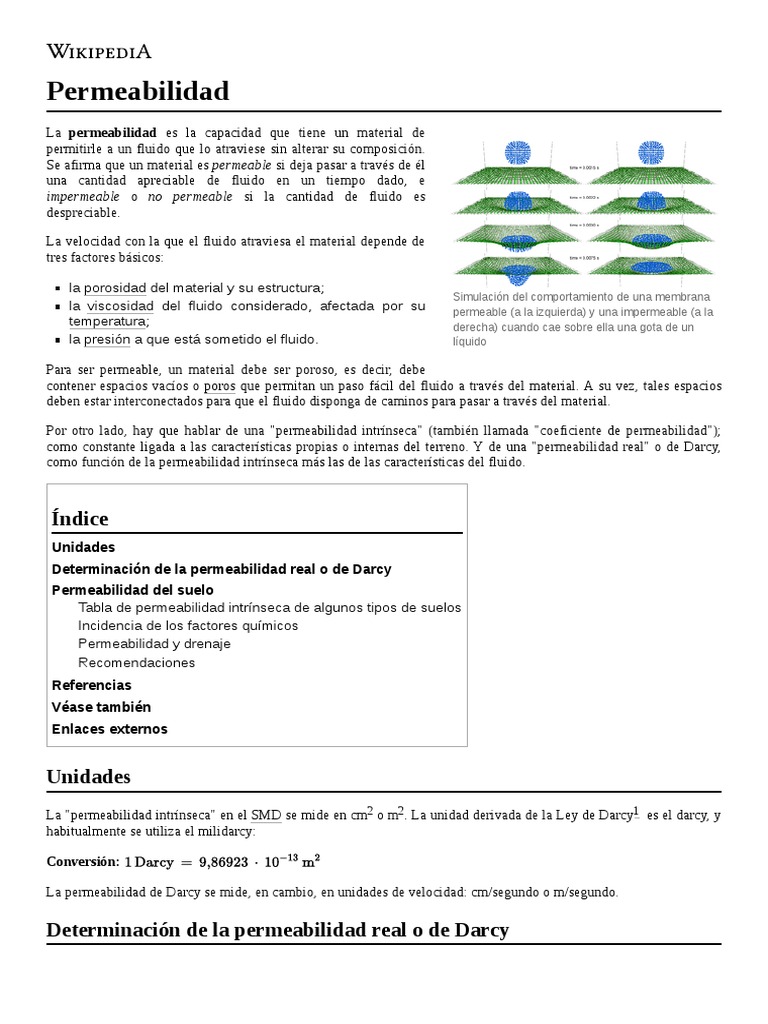Tabla De Permeabilidad Del Suelo Conclusiones Lab Permeabilidad | PDF