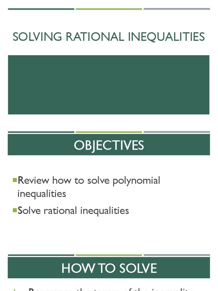 Solving Rational Inequalities | PDF