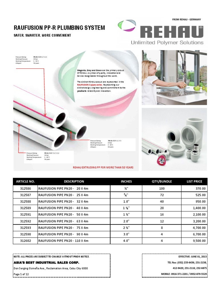 Rehau Pipes | PDF | Plumbing | Gas Technologies