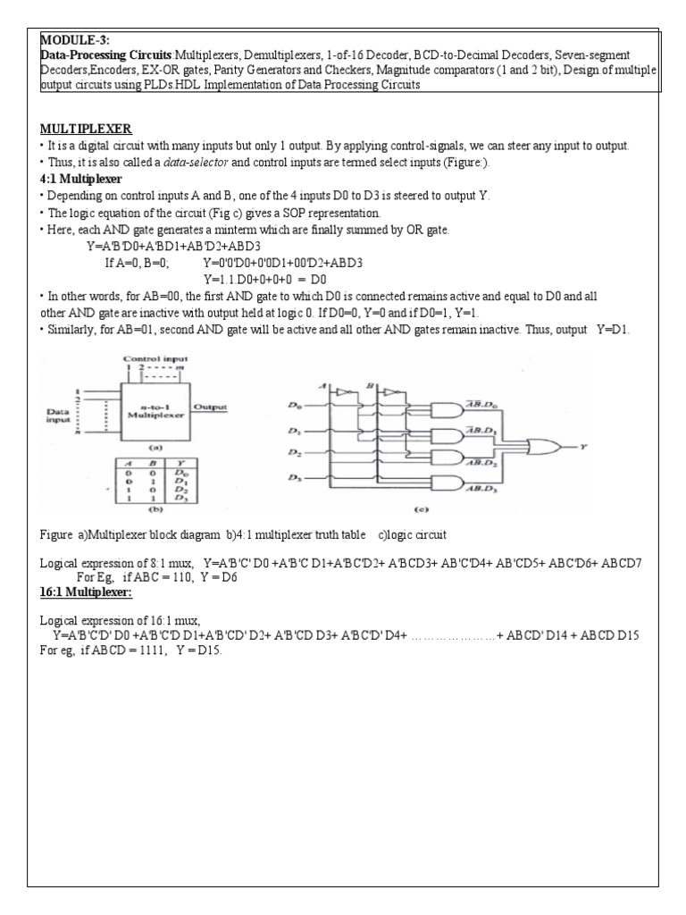 Dld Module Ii Pdf Binary Coded Decimal Electronic Design