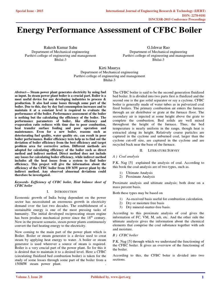 CFBC Boiler Calculation | PDF | Boiler | Combustion