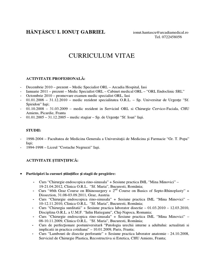 CV Ionut Hantascu | PDF