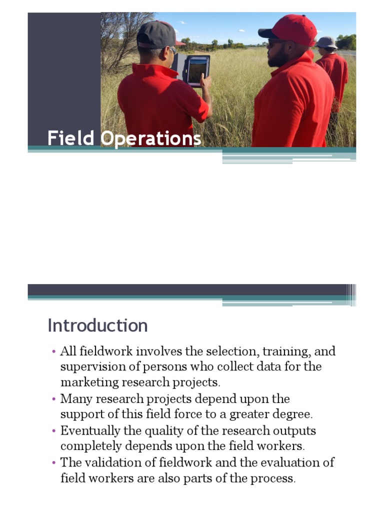 Field Operations Field Operations | PDF | Evaluation Methods | Methodology