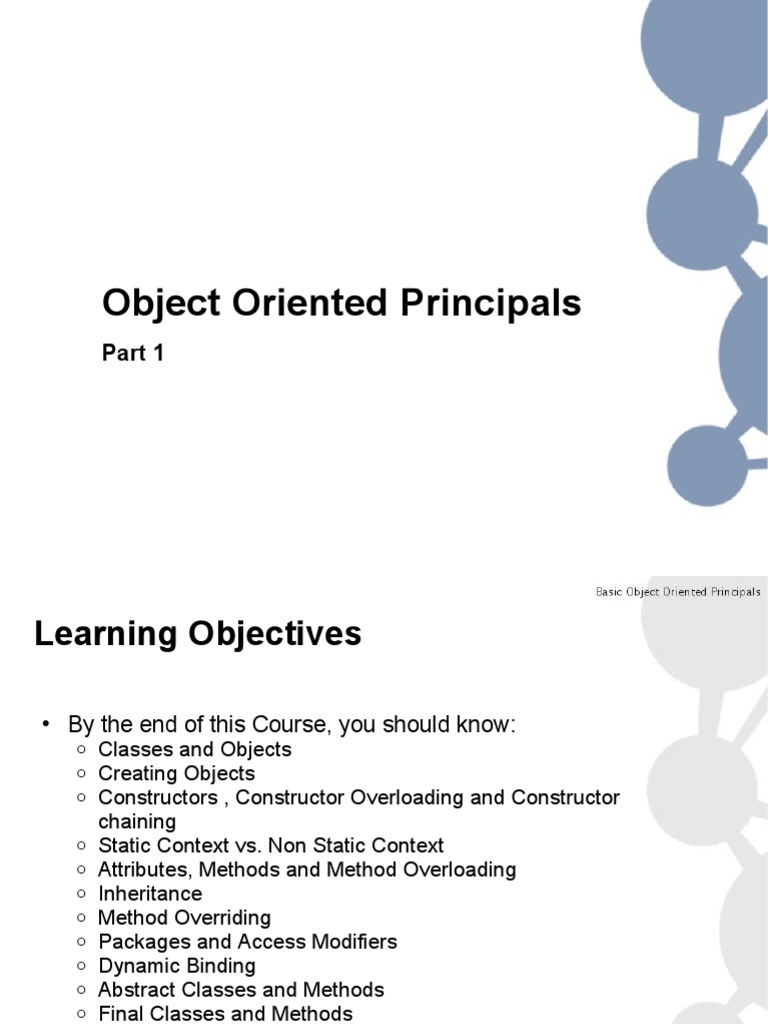 A Comprehensive Introduction To Object Oriented Principles Classes Objects Constructors