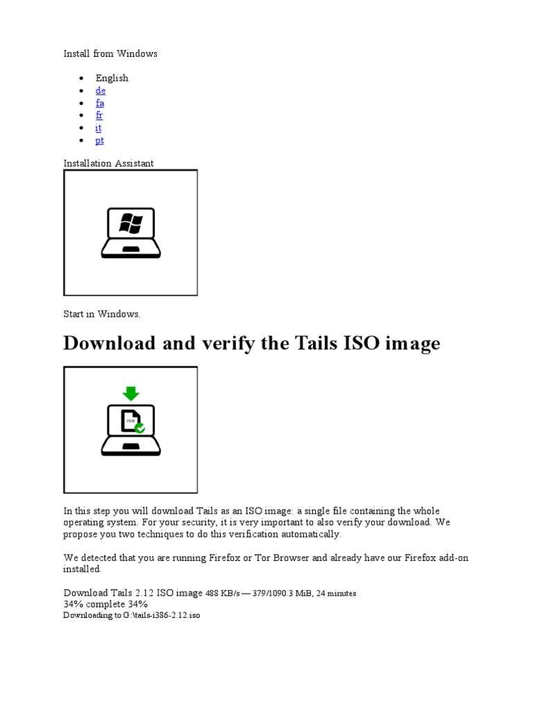 and Verify The Tails ISO Image: de Fa FR It PT | PDF | Usb Flash Drive ...