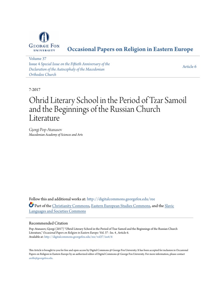 Ohrid Literary School and Slavic Literacy | PDF