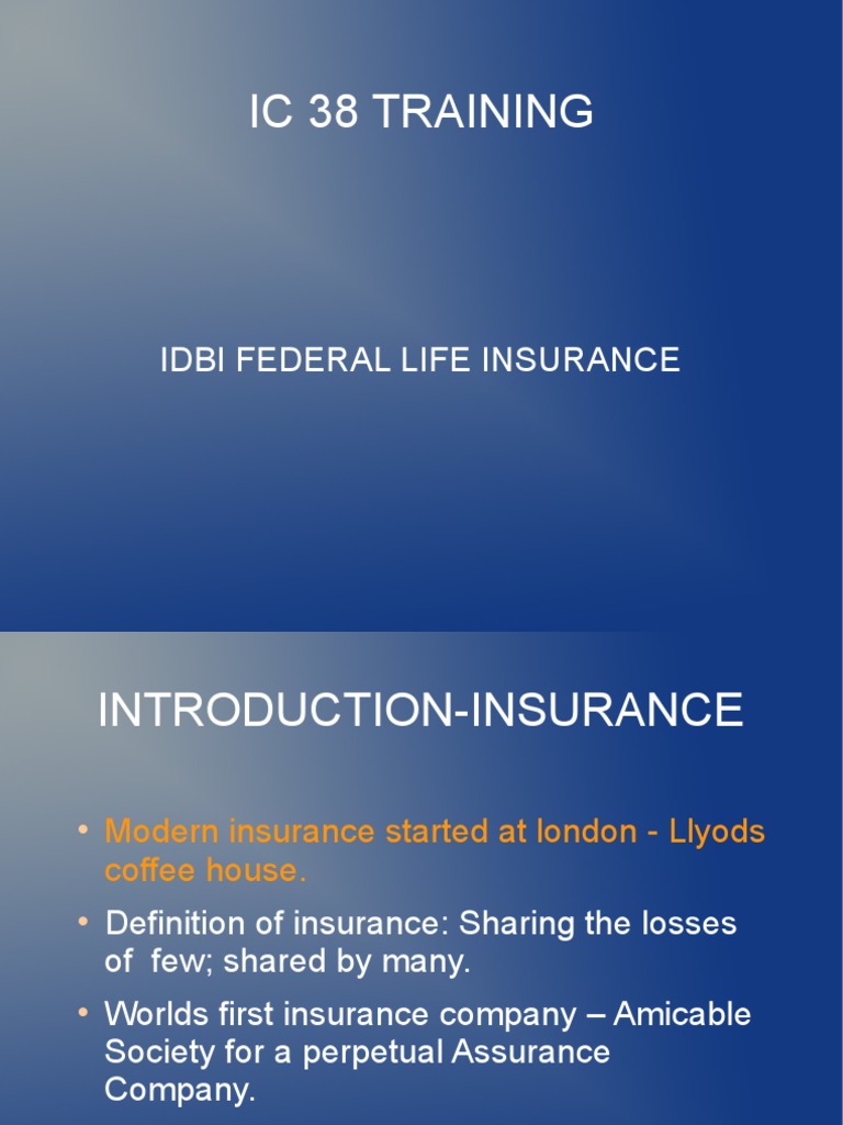 IC 38 Insurance Training Overview | PDF | Insurance | Corporate Governance